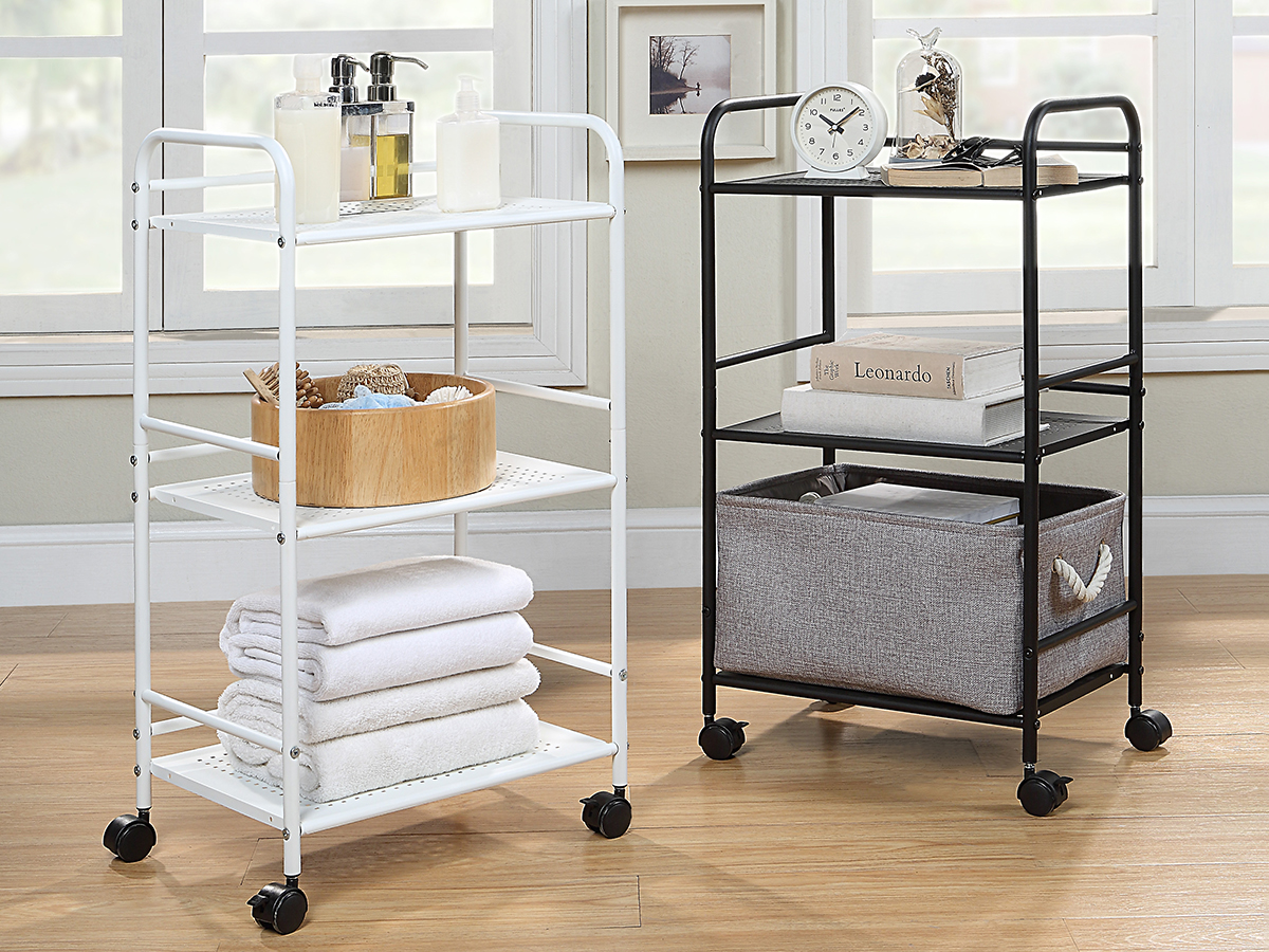 Minimalist Style 3 Tier Utility Rolling Shelf Cart