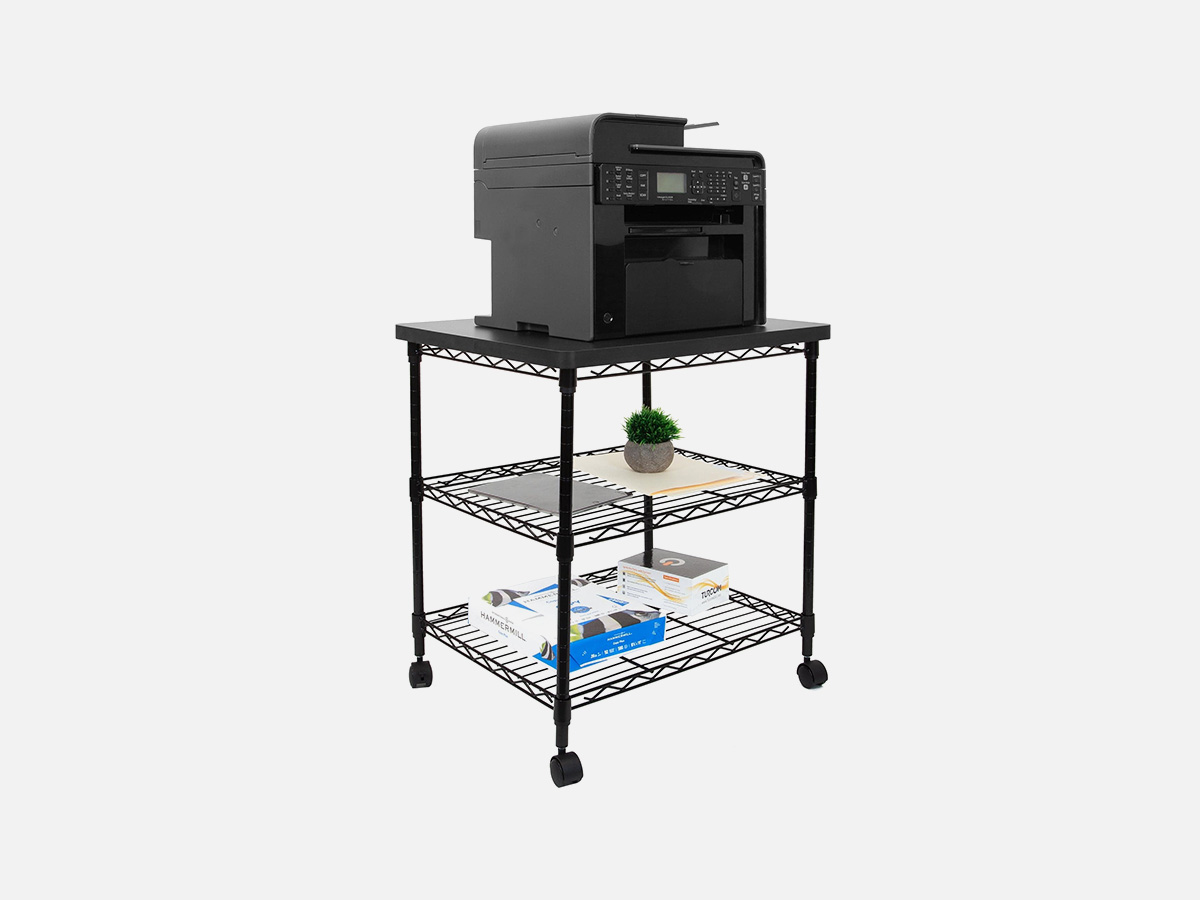 Mount-It! Three-Tier Large Printer Cart with Wheels
