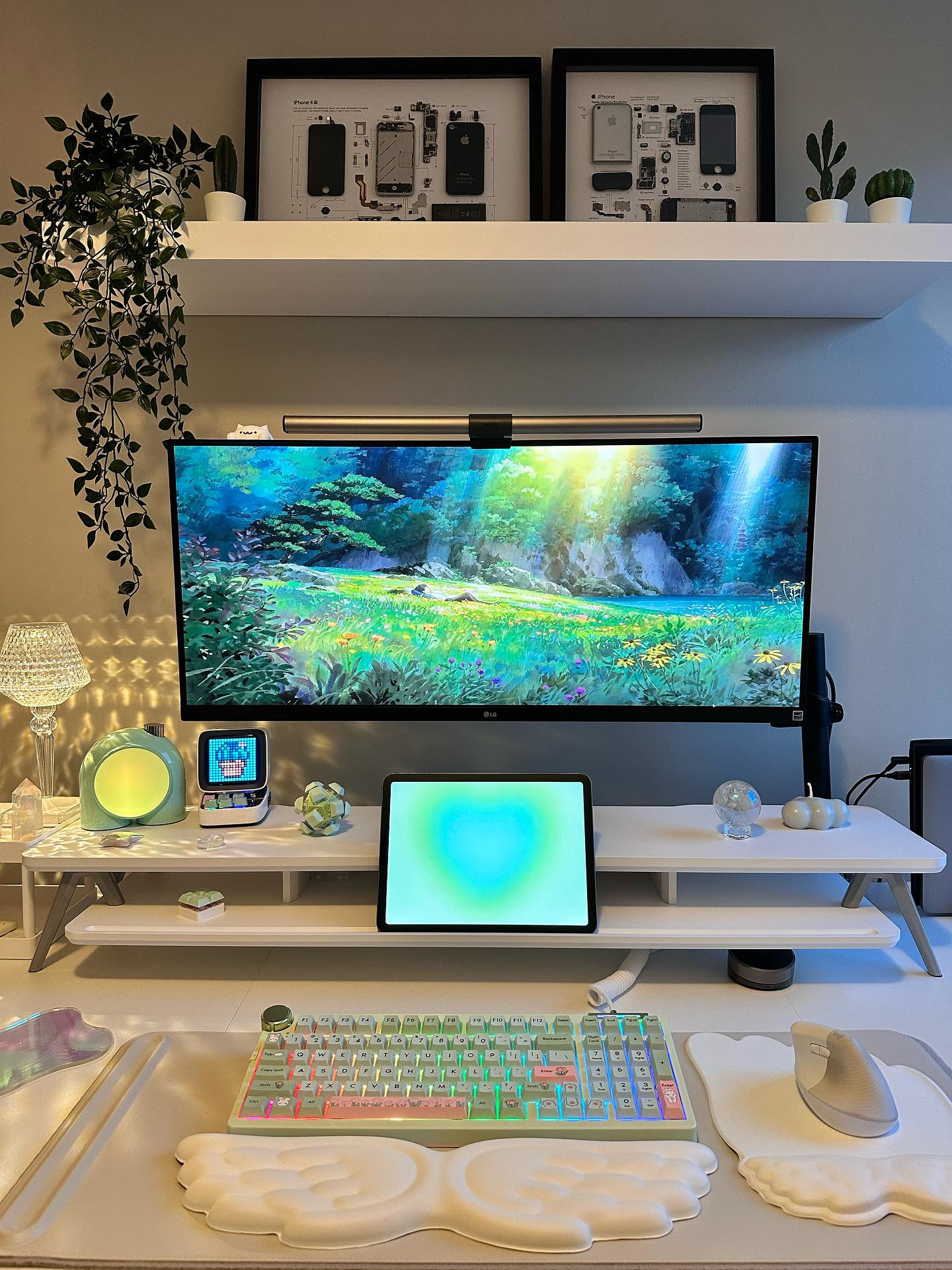 Fenge Dual Monitor Stand with RGB LED Light