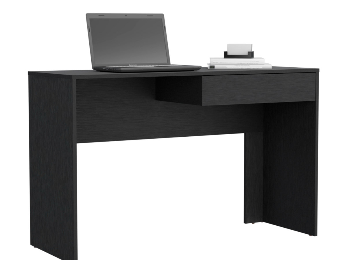 DEPOT E-SHOP Acanto 1 Drawer Writing Computer Desk, Black -Office