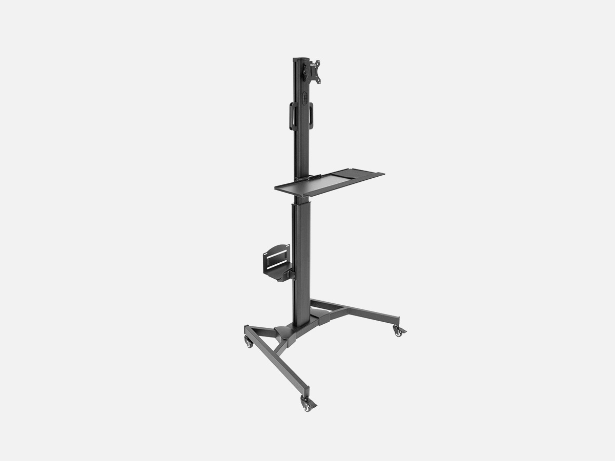 Mount-It! Mobile Standing with Adjustable Keyboard Tray and CPU Holder