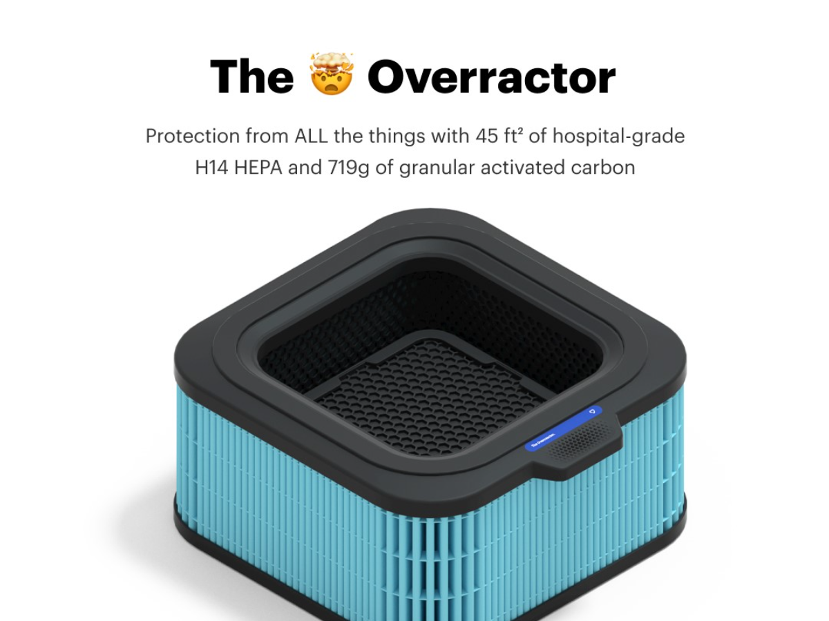 Mila Air Purifier, Overreactor Filter for VOC & Particles, HEPA 9.997%