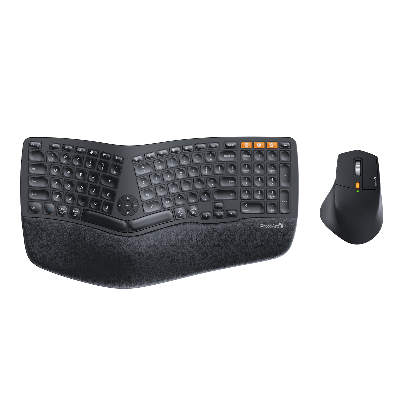 ProtoArc EKM01 Ergonomic Split Wireless Keyboard Mouse Combo