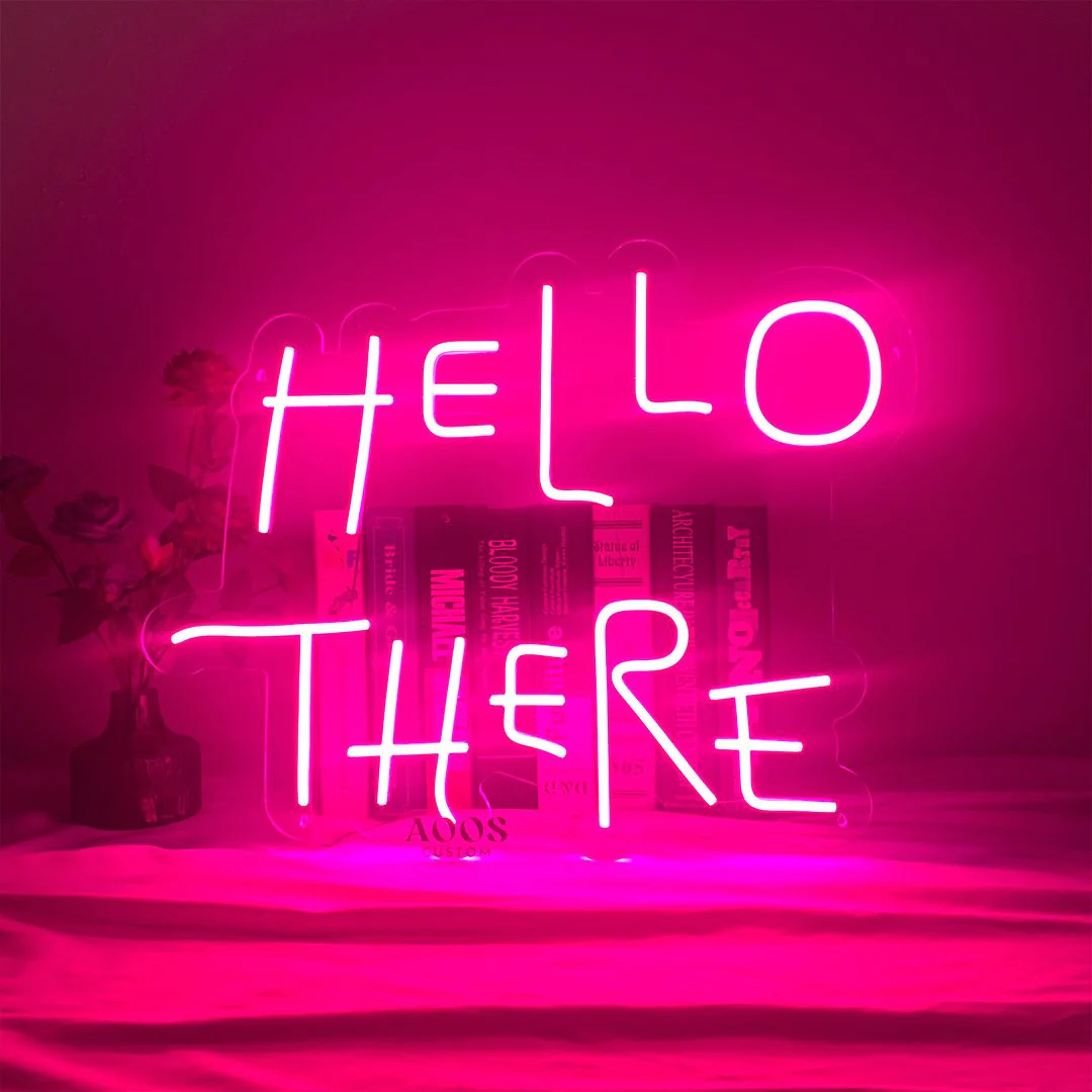 Hello There Flickering Hell Neon Sign