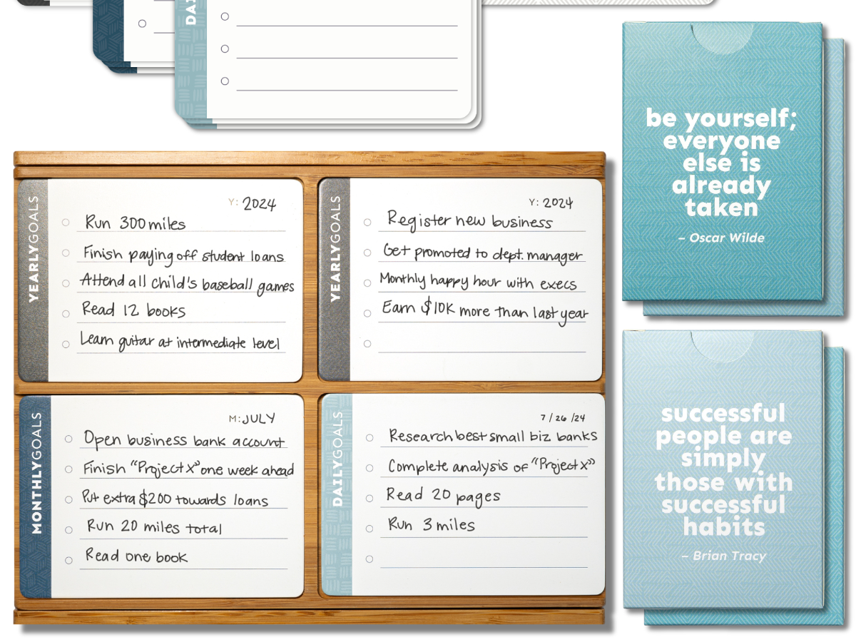 Proven Goal Card System Displays and Tracks Goals Unlike Journals