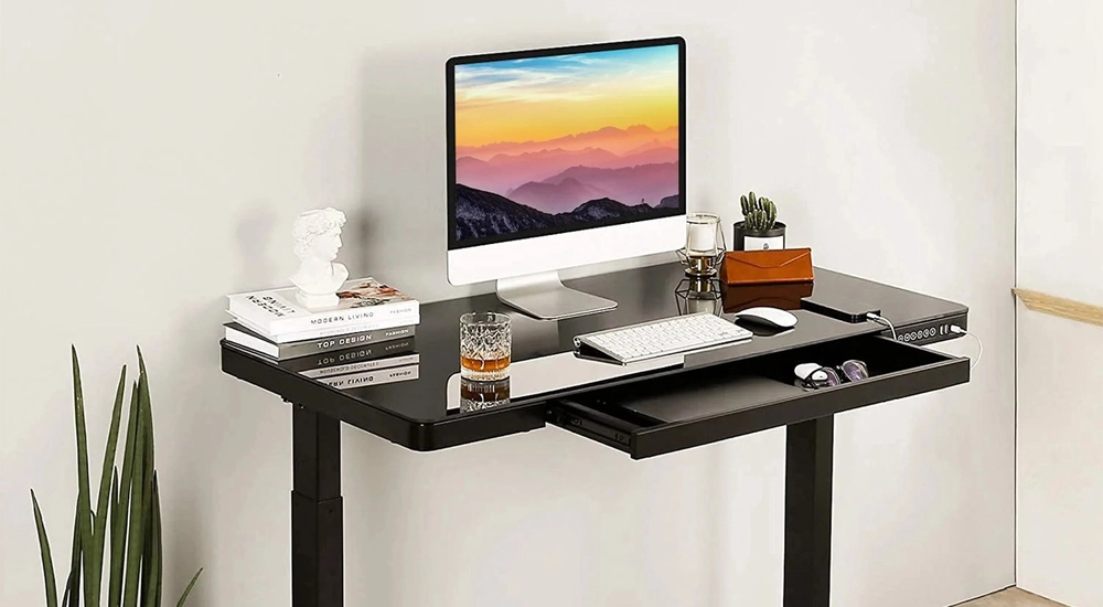Standing Desk With Drawers and Shelves