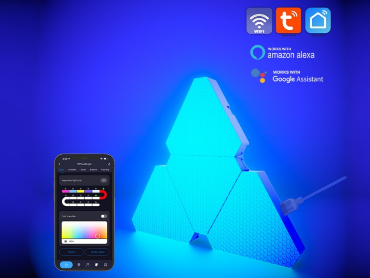 Smart Light Panels (10 Pack) - Vibrant RGBIC Fantasy Lighting!