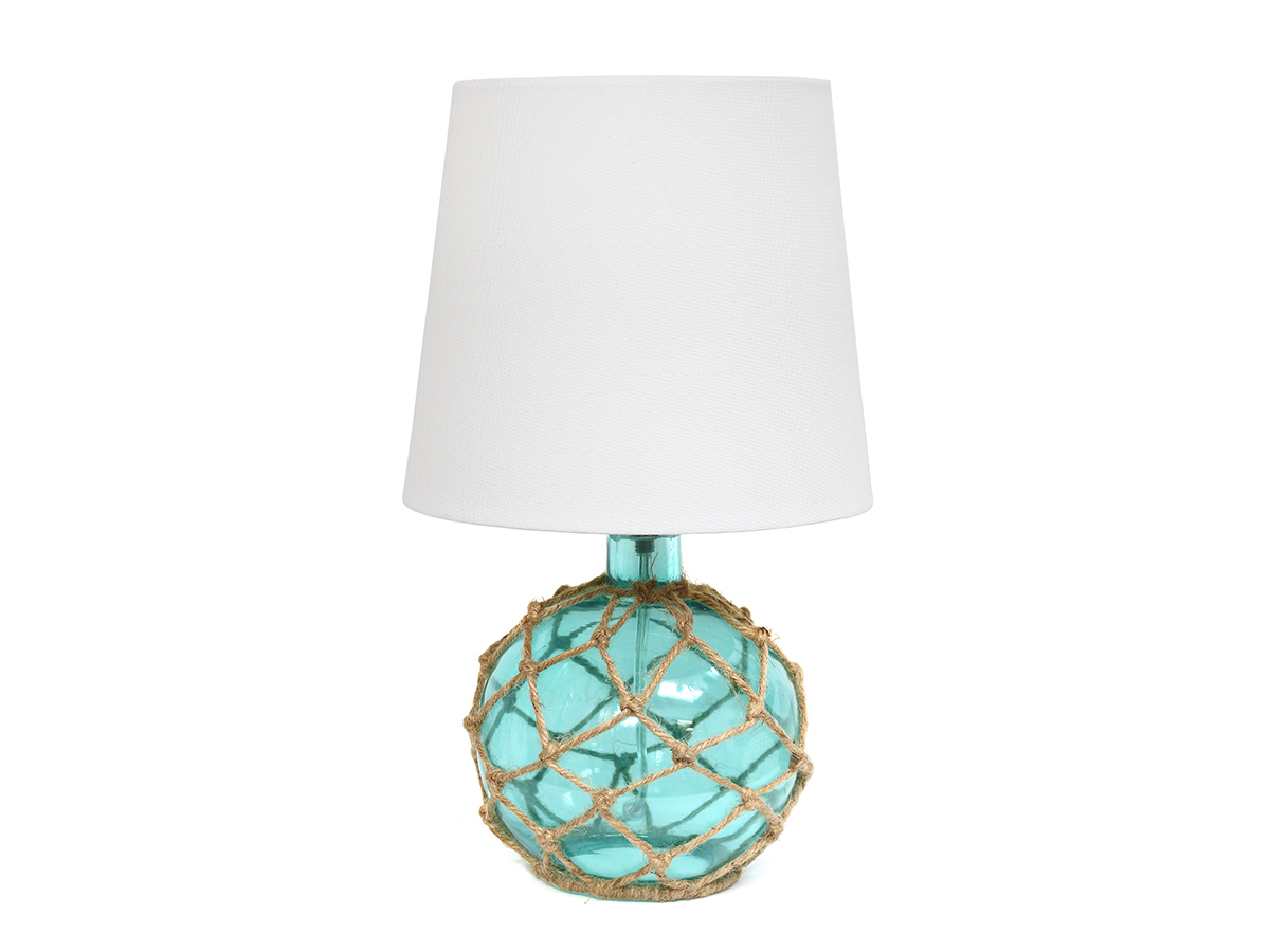 Maritime 14.75" Fisherman's Shoreside Colored Glass Rope Table Lamp