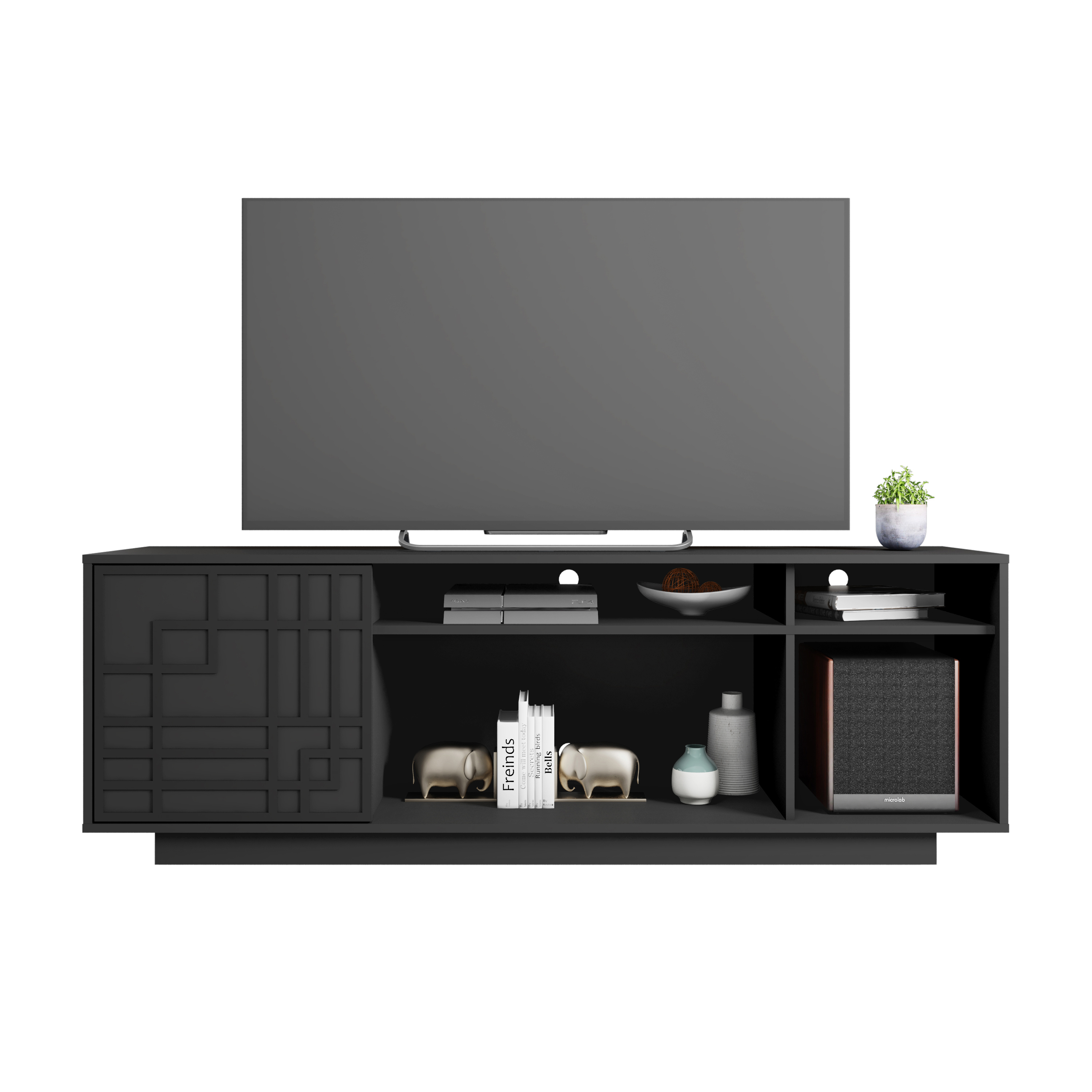 Techni Mobili Contemporary TV Stand for TV’s Up to 70”, Black