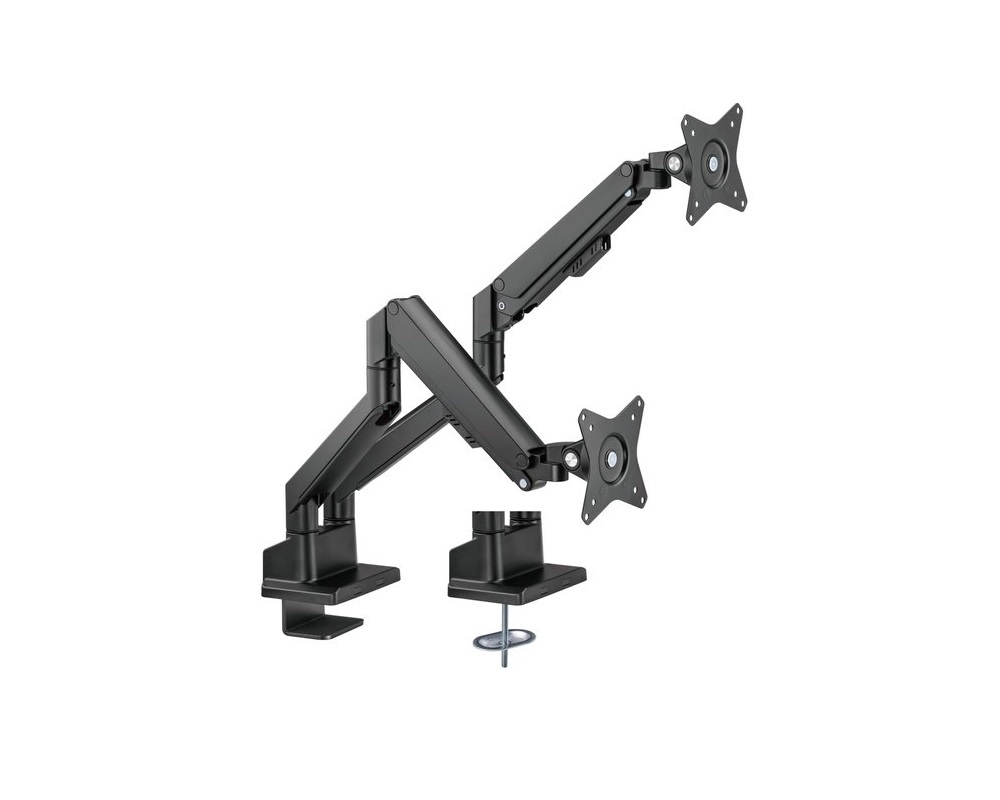 Dual Monitor Mount with Hydralift Pneumatic Arms