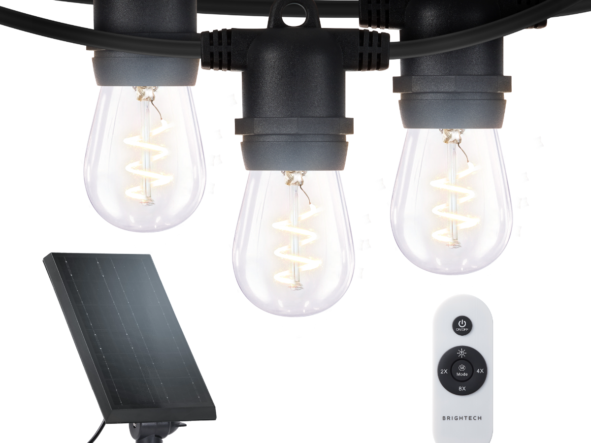 Ambience Pro 48ft Black Outdoor Solar Spiral LED 4W 3000K String Light