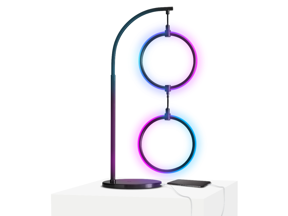 Nova 24" Classic Black Modern Integrated LED Color Changing Table Lamp