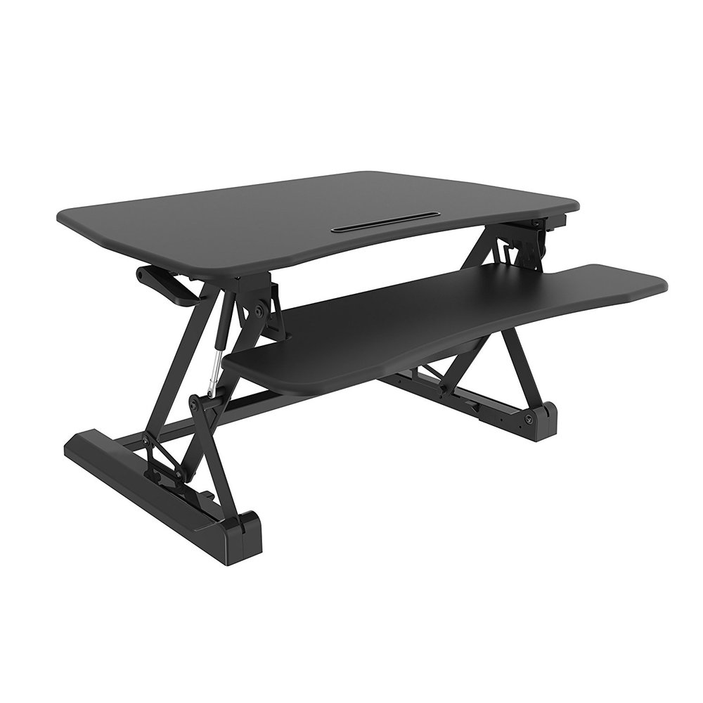 Extra Depth Desk Top Sit/Stand Riser and Keyboard Tray