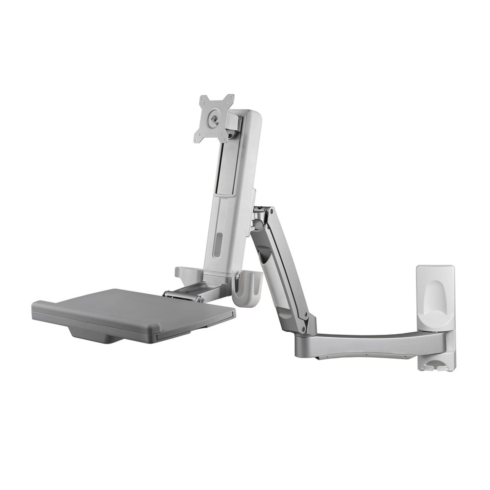 Single Long Articulating Arm Wall Mount Workstation