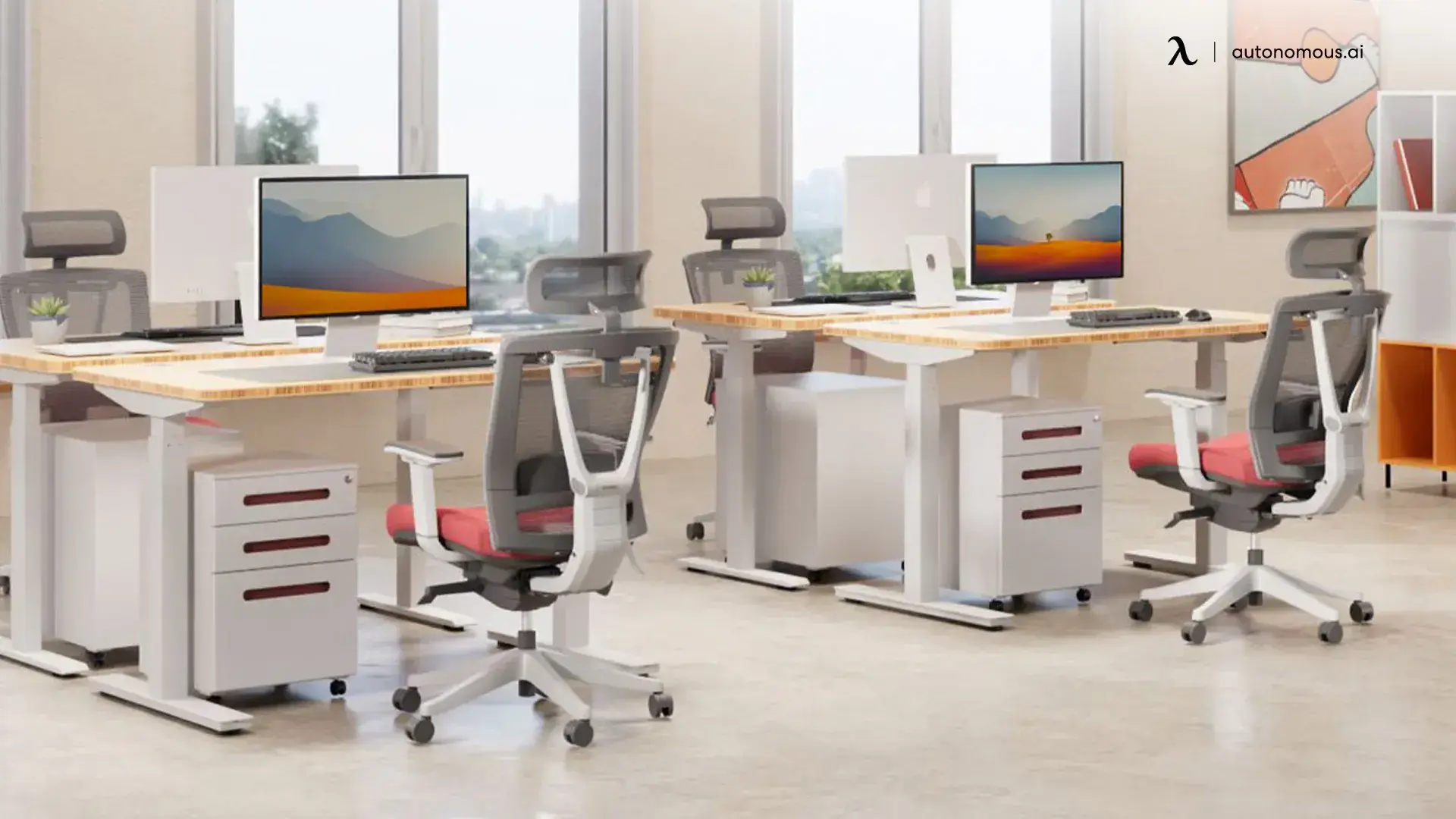 Red Office Chair Autonomous Ergonomic Chair