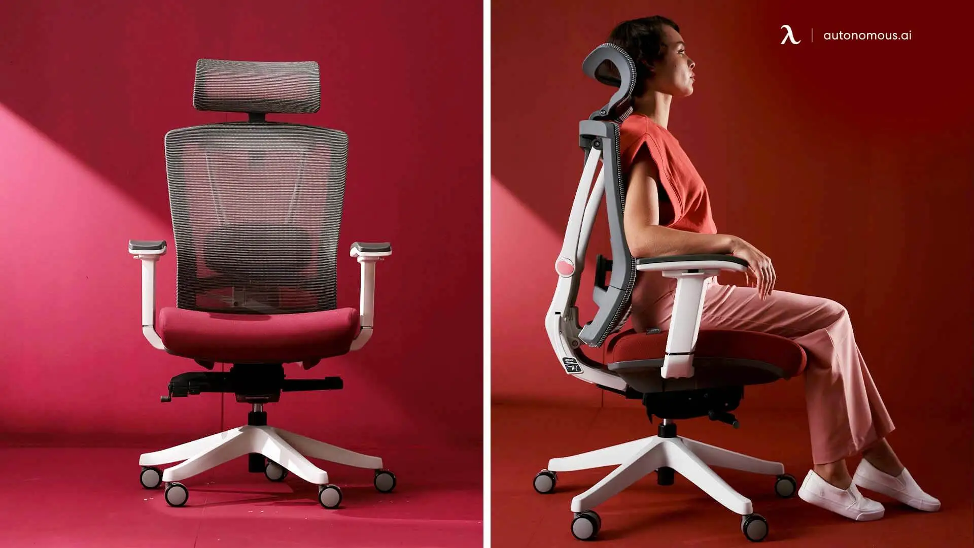 Red Office Chair Autonomous Ergonomic Chair