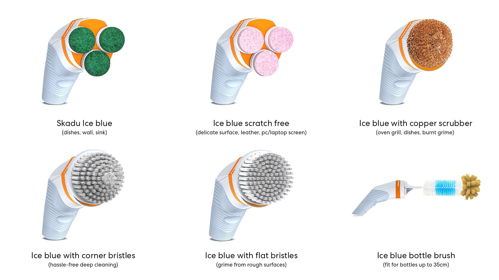 Skadu - Multi-Surface Pro | 6 in 1 | 22 Replacement Brushes and Pads