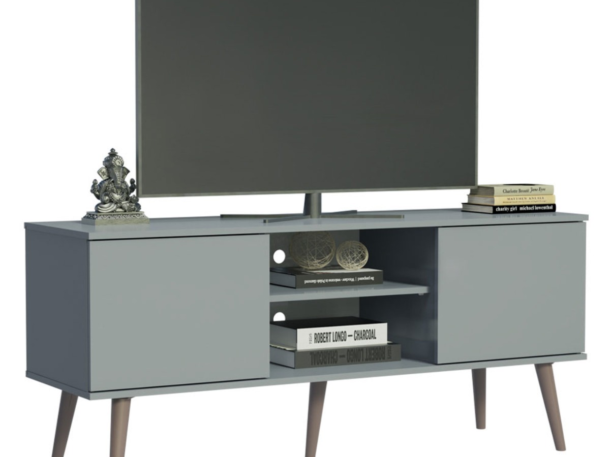 Madesa Modern TV Stand with 2 Doors, 2 Shelves for TVs up to 55 Inches