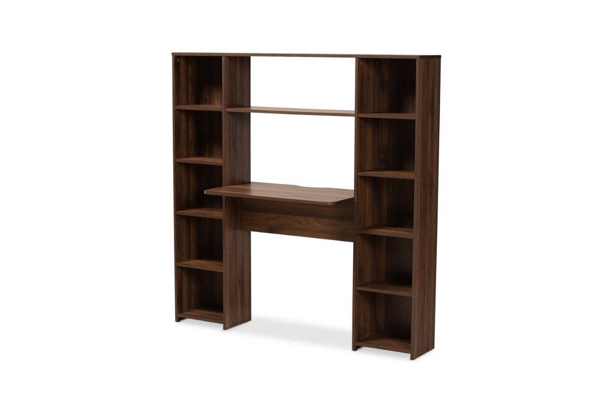 Skyline Decor Walnut Brown Finished Wood Storage: Computer Desk