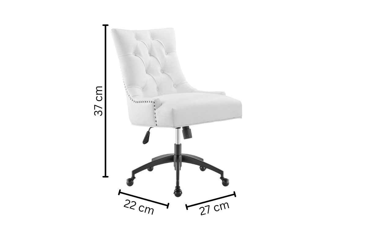 White Leather Tufted Office Chair