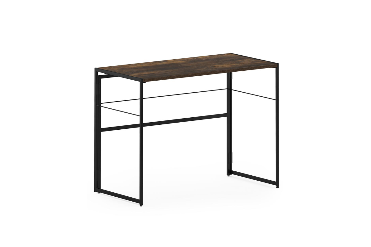 Trio Supply House Metal Frame Computer Desk: Rustic Oak/Black