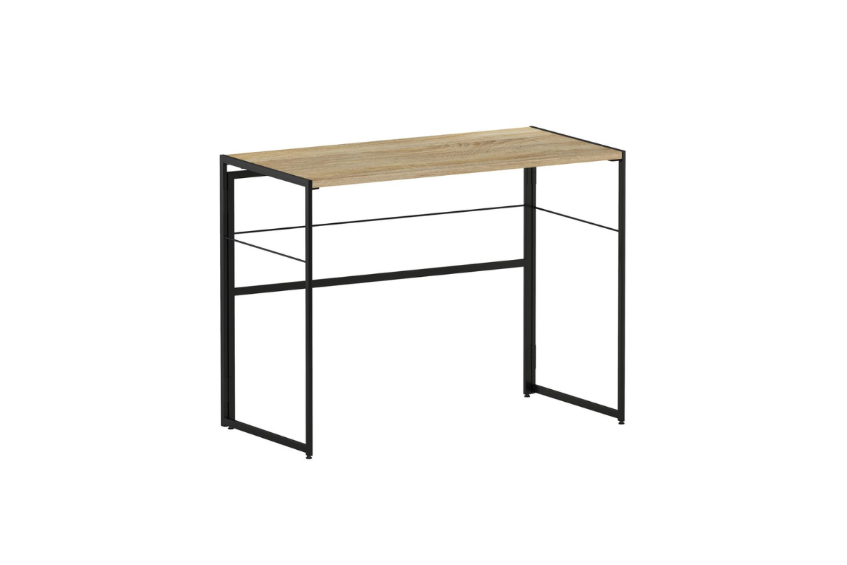 Trio Supply House Metal Frame Computer Desk: Sonoma Oak/Black