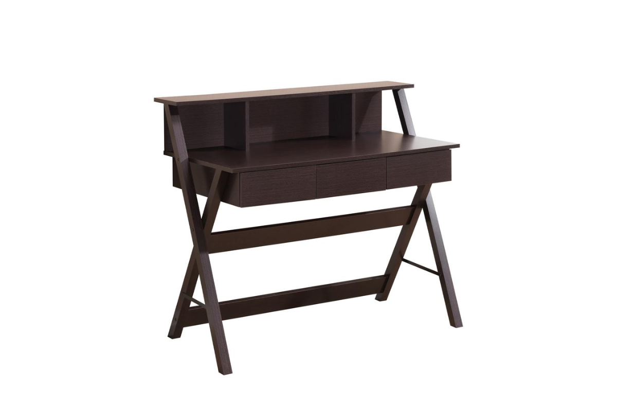 Trio Supply House Writing Desk with Storage: Wenge