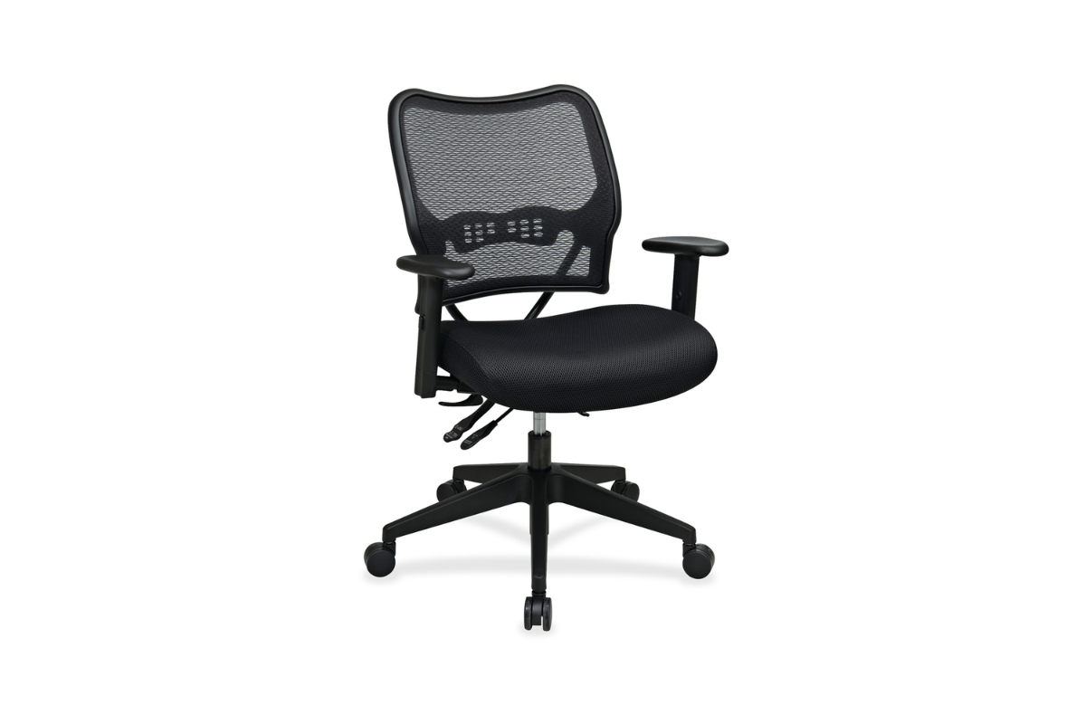 Trio Supply House Deluxe Task Chair With Air Grid: Black Seat