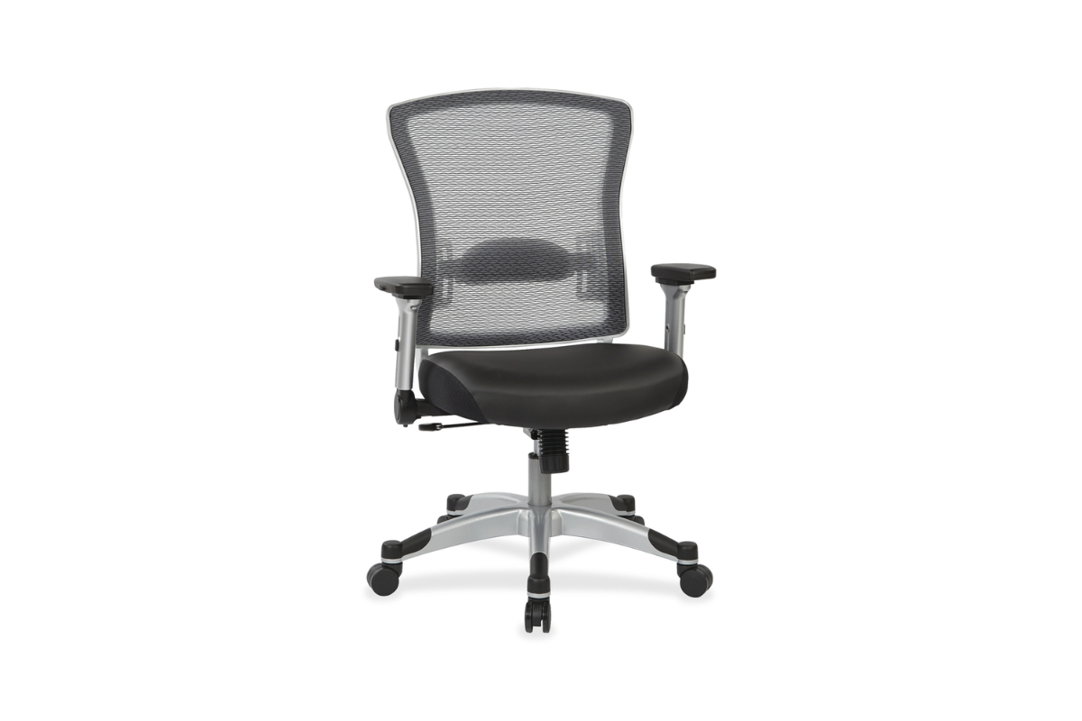Trio Supply House Light Air Grid Back Seat Chair: Leather Seat
