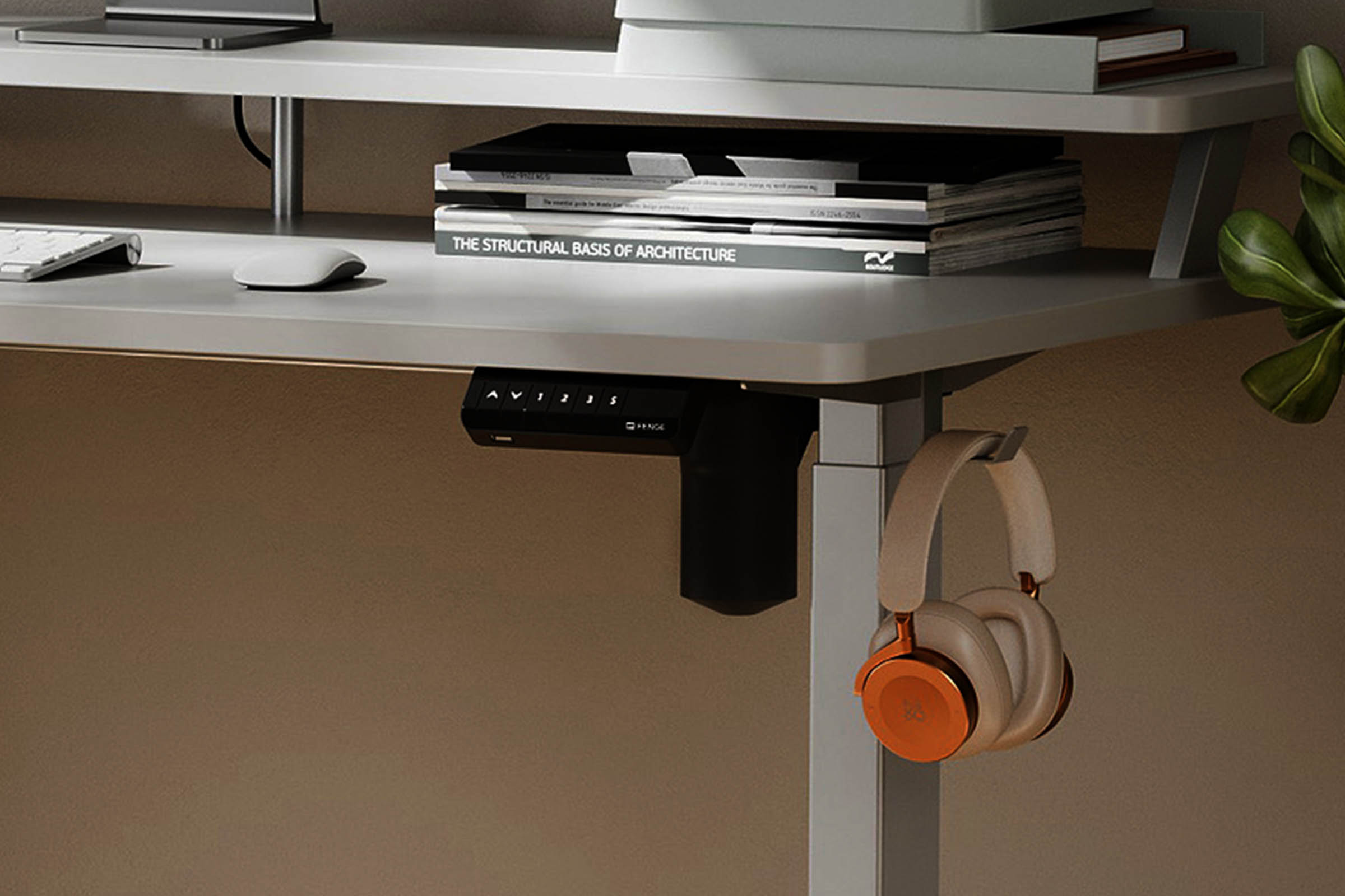 FENGE Electric Standing Desk: 2-Tier Desktop