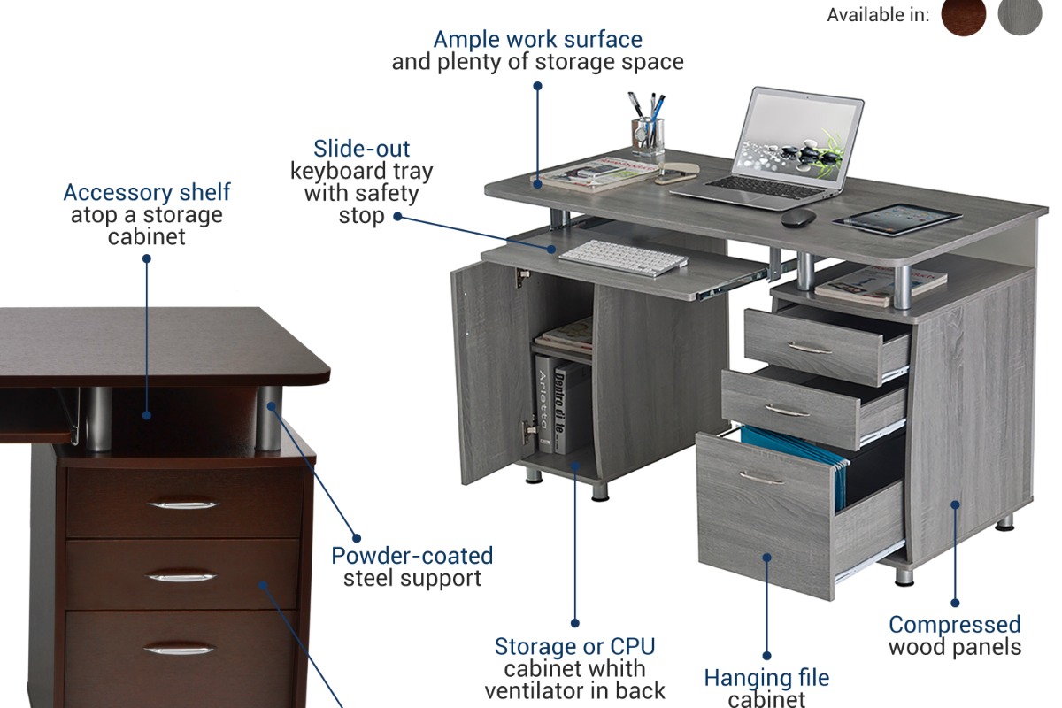 Techni Mobili Complete Workstation Computer Desk