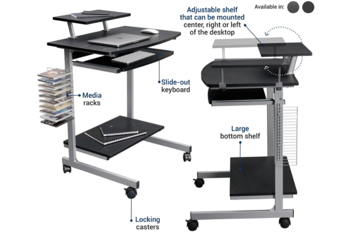 Compact Computer Cart With Storage