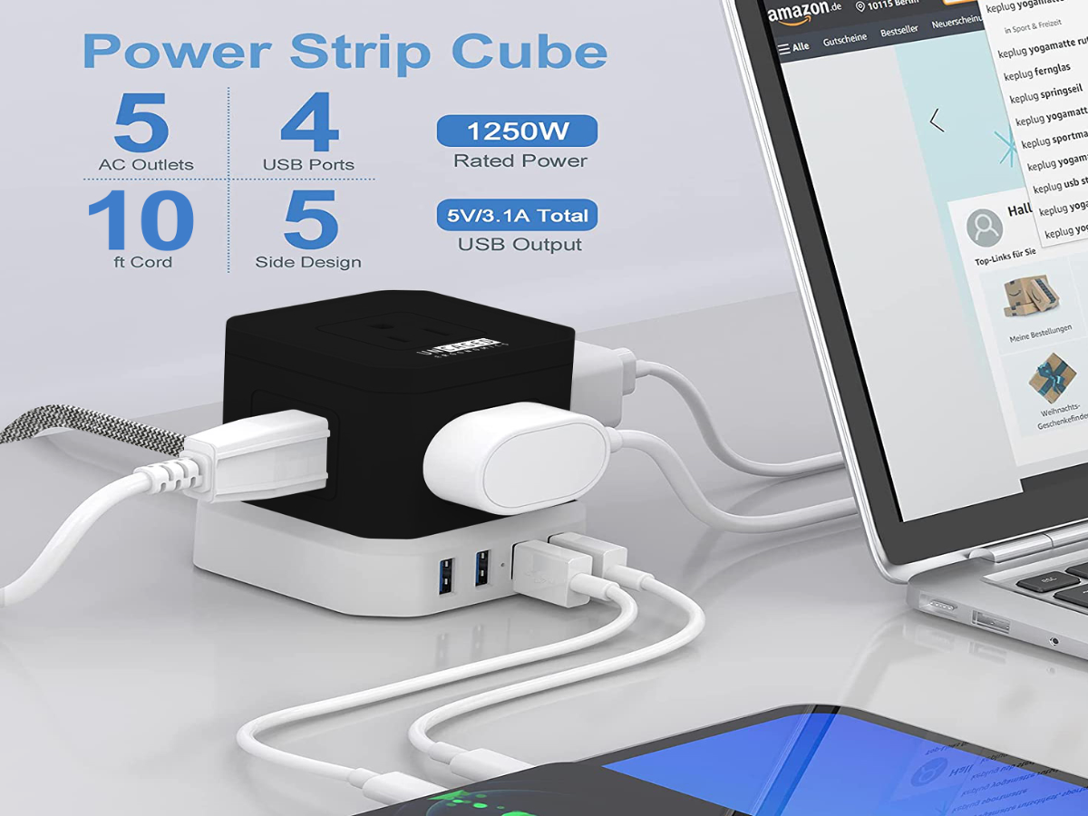 Multi-outlet ac plug USB ports