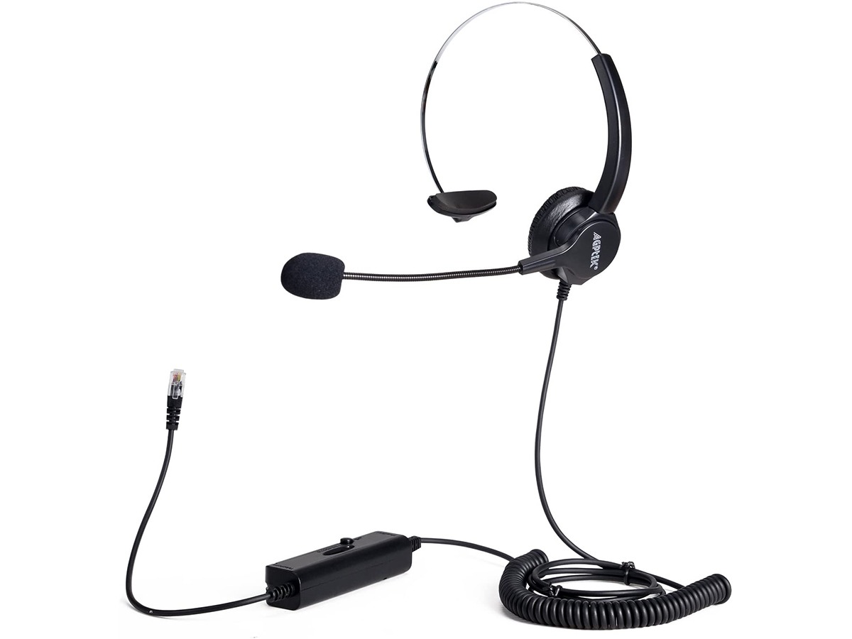 Hands-Free Call Center Noise Cancelling Corded Monaural Headphone