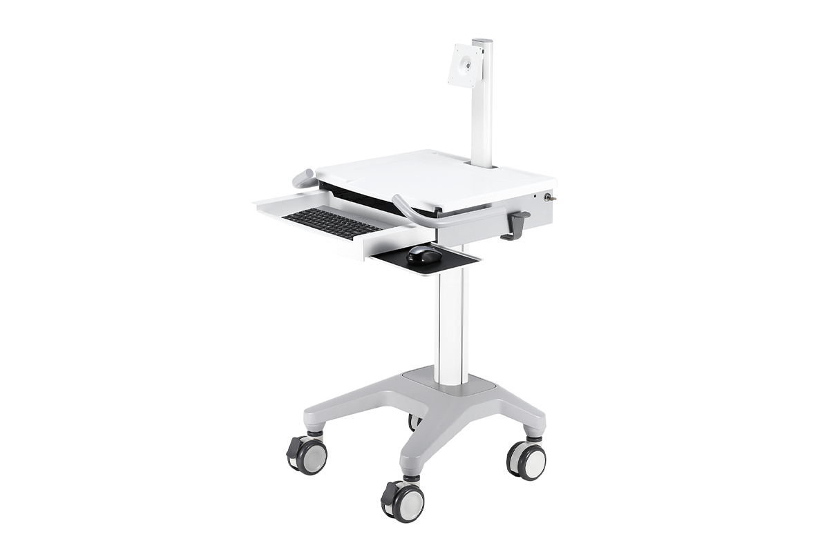 Modernsolid Rolling Computer Cart: Height Adjustable