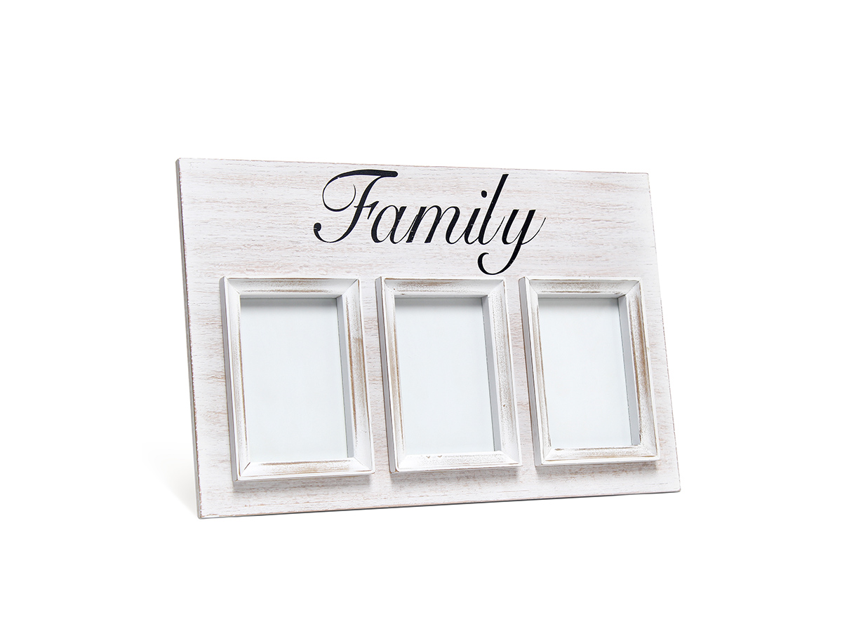 3 Photo Collage Frame 4x6 Picture Frame, White Wash