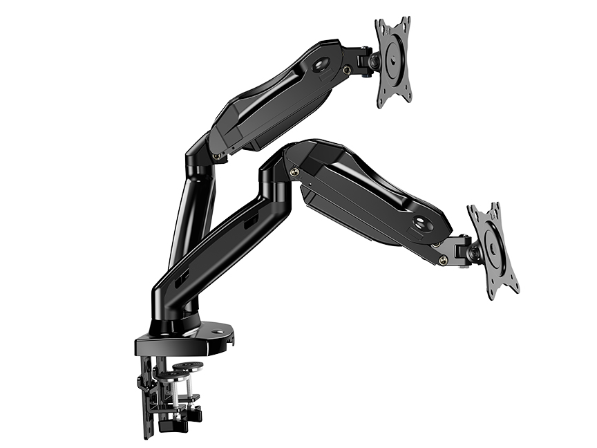 Gas Spring Desk Mount for Dual Monitors 13" to 27"