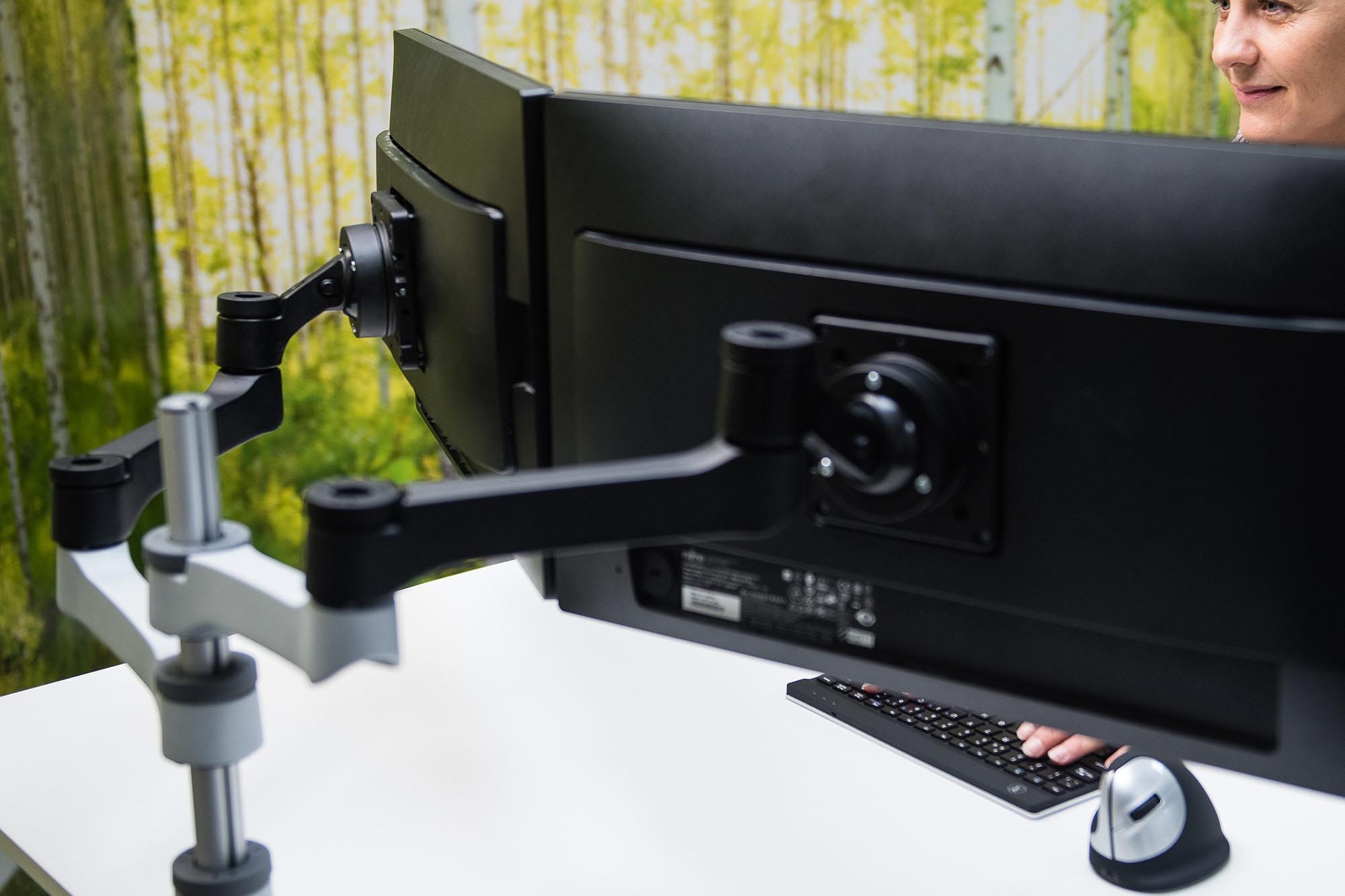 R-Go Monitor Arm Stand Heavy Duty Circular Recyclable Desk Mount