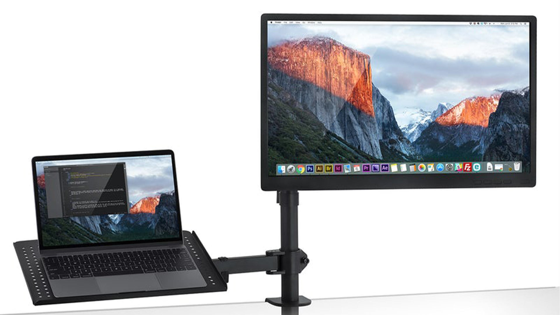 Mount-It! Laptop Desk Stand and Monitor Mount for ergonomic