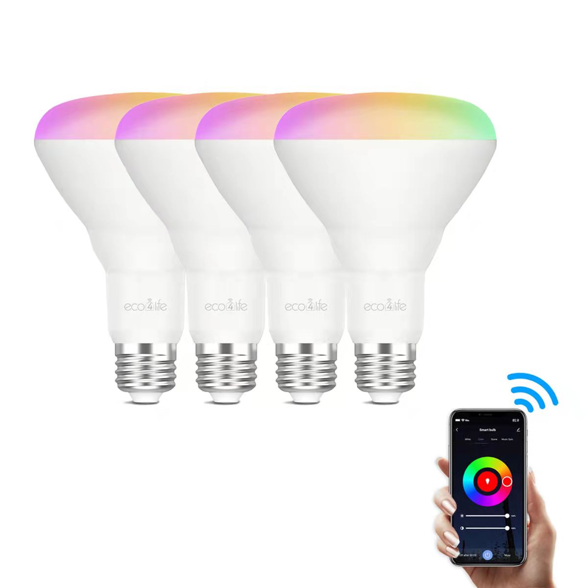 eco4life Smart Wi-Fi LED Bulb BR30 1100 Lumens RGB+CTT
